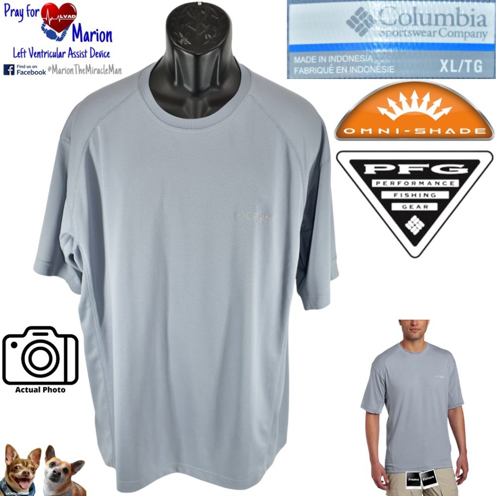 Columbia Pfg Xl Beacon Gray Skiff Guide Iii Short Sle… - Gem